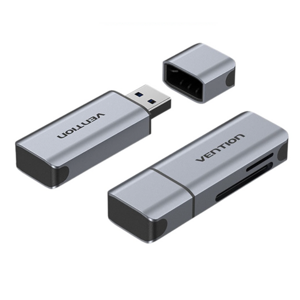 VEN-CLIH0 - Vention 2-in-1 USB 3.0 A Card Reader(SD+TF) Gray Dual Drive ...