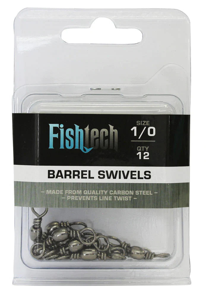 Fishtech Barrel swivels 1/0 (12 per pack)