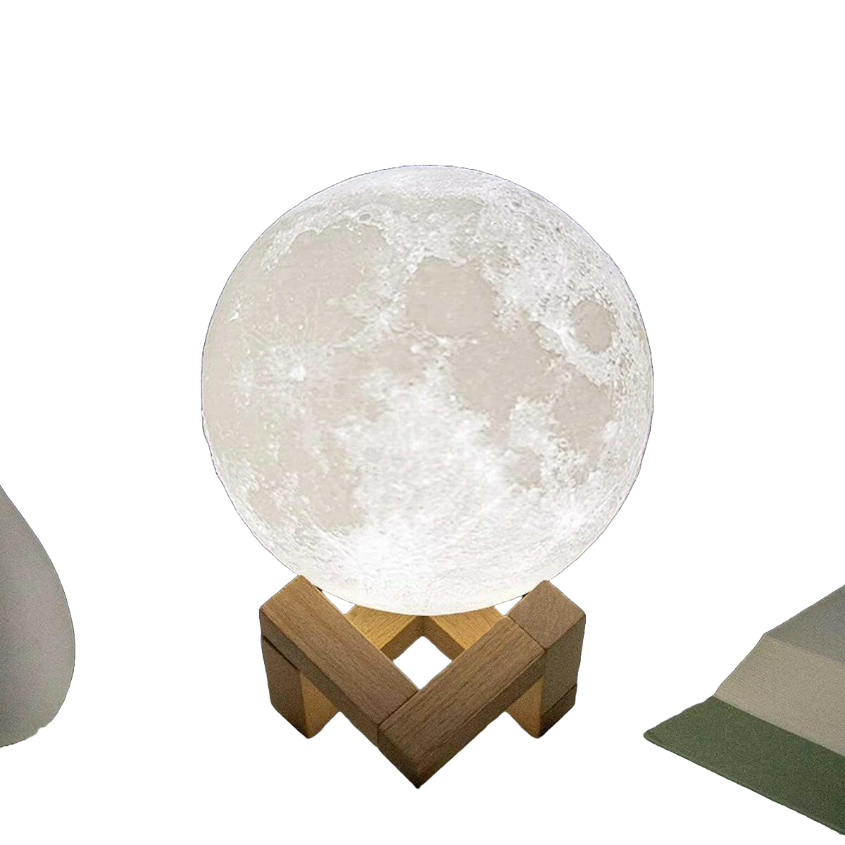 D5 8cm LED Moon Lamp with Stand - Battery Operated Starry Night Light