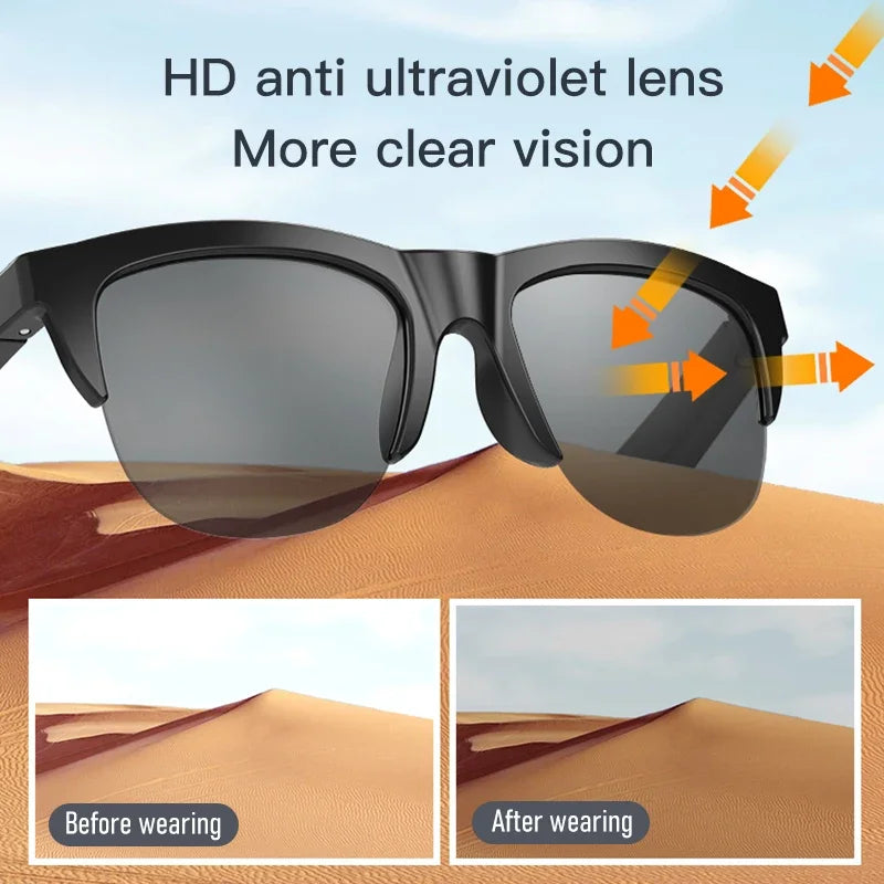 Smart Bluetooth V5.3 Sunglasses: High-Fidelity Outdoor Sports Headphon