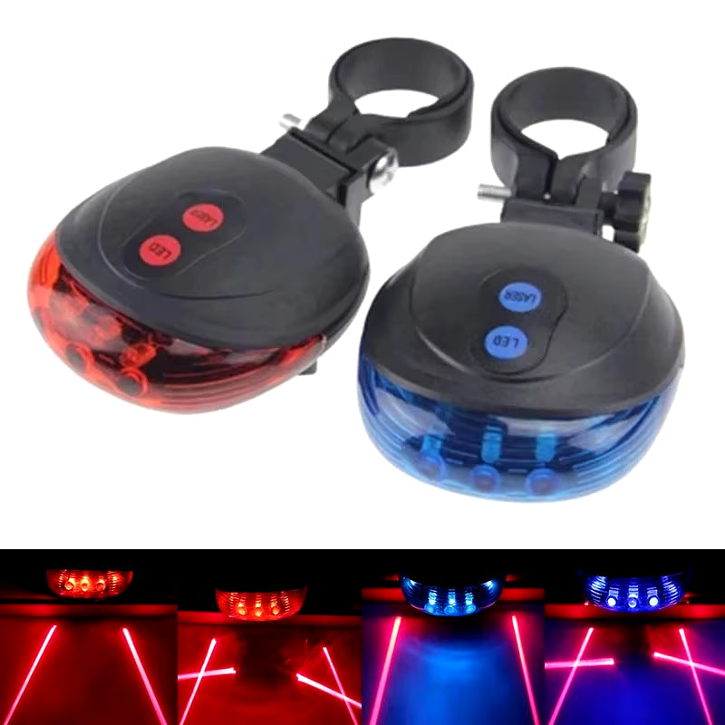 High-Visibility Bicycle LED Tail Light with Dual Laser and Waterproof