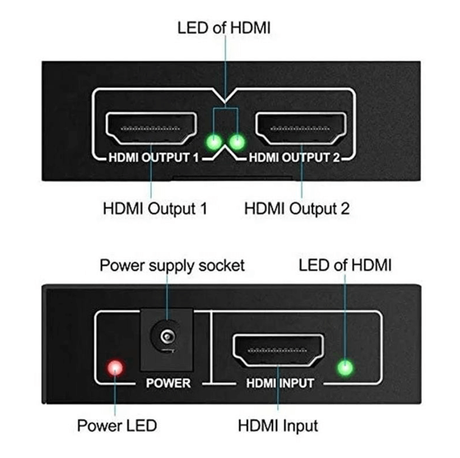 HDMI Splitter 1x2 4K 30Hz 1 In 2 Out HDMI 1.4b | TECH SUPPLY SHED